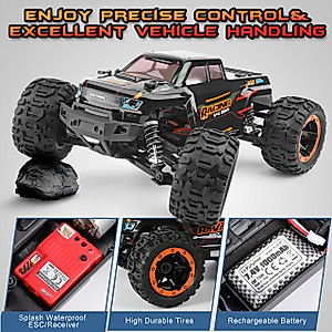 HAIBOXING Remote Control Car 16889, 1:16 Scale 2.4Ghz RC Cars 4x4 Off Road Trucks, Waterproof RTR RC Monster Truck 36KM/H, Toys for Kids and Adults with 2 Batteries 35+ mins Play