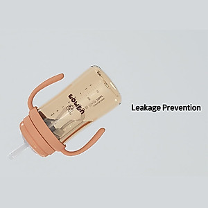 UBMOM No-spill, Backflow prevention Sippy Cup with Straw, PPSU Learner Cup with Handle for Baby and Toddlers, BPA free, 9.47oz (Banana)