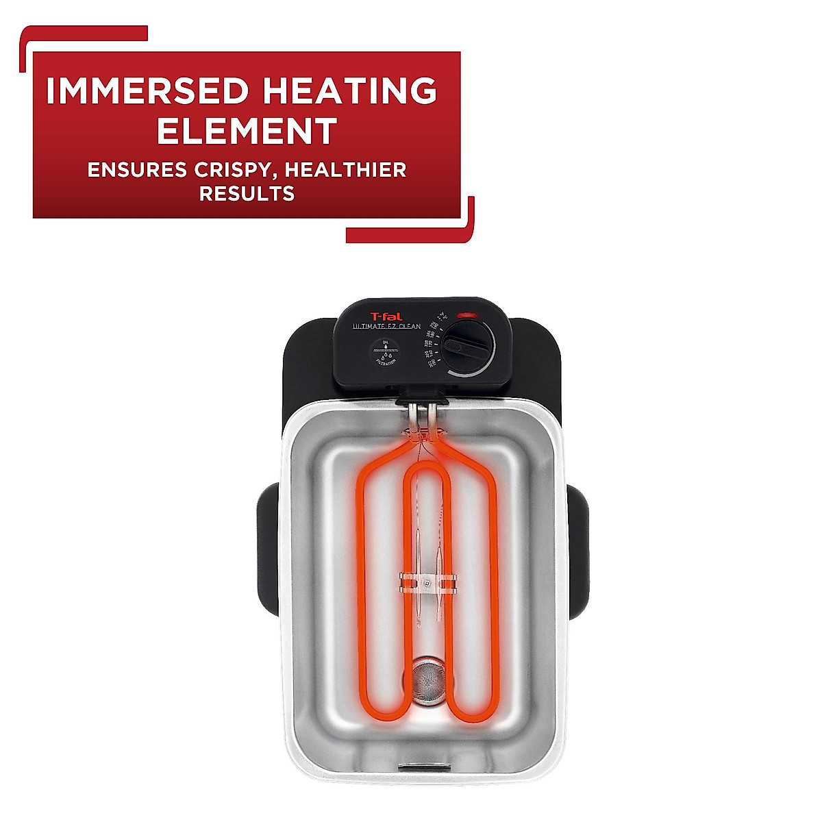 T-fal Deep Fryer with Basket, Stainless Steel, Easy to Clean Deep Fryer, Oil Filtration, 2.6-Pound, Silver, Model FR8000