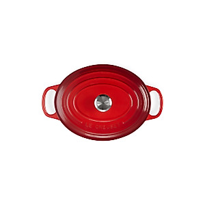 Le Creuset Cast Iron Signature Oval Casserole, 27cm, Cherry Red