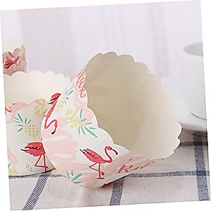 UPKOCH 100pcs Random Dessert Liners Pattern Cuake Festival Hard Accessory Holder Party Flamingo Containers Home -friendly Colorful Cups for Cake Baking Wrappers Muffin Design Small Cup