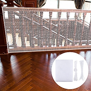 2 Pieces Christmas 20x2.6 ft Child Safety Nets Balcony Protective Net Sturdy Stair Banister Net with Ropes and Ties for Kids Pets Toys Indoor Stairs Cribs Child Protect Supplies, White