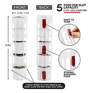 SUNGRACE K-Cup Coffee Pod Holder for Keurig, Side Mount Storage Organizer, Perfect for Small Counters (Transparent, 2 Pack for 10 K-Cups)