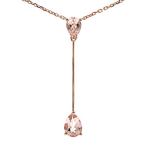 Gin & Grace 10K Rose Gold Genuine Morganite Necklace for Women