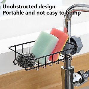 Fourmor Kitchen Faucet Sponge Holder Sink Caddy Organizer Over Faucet Hanging -Dishwashing, Brush Drying Rustproof Durable Brush Sink
