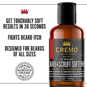 Cremo Reserve Blend Beard Scruff Softener Softens and Conditions Coarse Facial Hair Of All Lengths In Just 30 Seconds - Black, 4 Fl Oz
