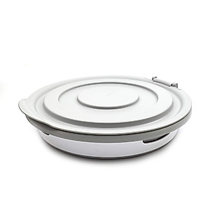 SAMMART 66L(17.4 Gallon) Collapsible Plastic Garbage Bin with Wheels & Removable Lid-Foldable Pop Up Container-Portable Washing Tub-Space Saving Basket,Water Capacity 56L(14.8 Gallon) (1, Grey)