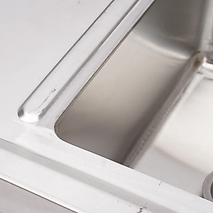 47" x 24" x 32" Free Standing Single Bowl Commercial Kitchen Sink Set, Stainless Steel Prep & Utility Restaurant Kitchen Sink w/Workbench/Faucet for Restaurant, Kitchen, Garage (US Stock)