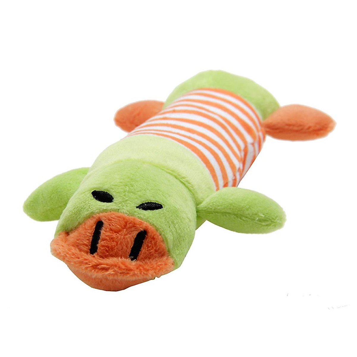 N/ hionre Sound Squeaky Interactive Toys for Pets, Cute Duck Plush Doll Molar Chew Bite-Resistant Toy for Pet Dog Cats Green