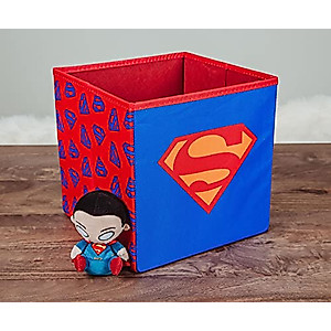 DC Comics Superman Logo 11-Inch Storage Bin Cube Organizers, Fabric Basket Container, Cubby Cube Closet Organizer | Comic Book Superhero Toys, Gifts And Collectibles