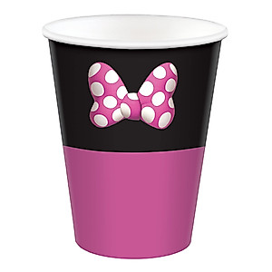Minnie Mouse Forever Party Supplies Pack Serves 16: 9" Plates Luncheon Napkins Cups and Table Cover with Birthday Candles (Bundle for 16)