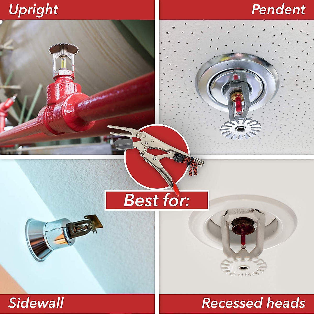 QUICKSTOP QCOM Commercial Fire Sprinkler Heads Shutoff Tool for Managing Accidental Fire Sprinklers Activation and Water Damage, Works On Upright, Pendant and Sidewall Sprinklers and Recessed Heads
