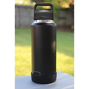 One MissionX Protective Silicone Boot Sleeve Compatible with YETI 36oz 26oz 18oz 12oz Water Bottles, Anti-Slip Bottom Cover, BPA FREE (Black, Fits 46 oz Bottle)