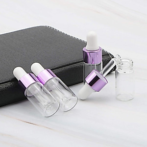 Ellbest 3ml Essential Oil Dropper Glass Bottle Transparent Dropper Glass Bottles with Eye Dropper, Reusable Bottle, perfect for Travel, Carrying Outside, Pack of 44