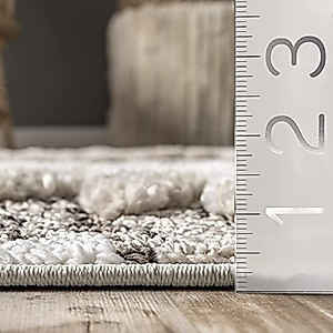 nuLOOM Adelade Aztec High Low Shaggy Tassel Area Rug, 8' 10" x 12', Beige