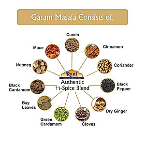 Rani Garam Masala Indian 11-Spice Blend 3oz (85g) PET Jar ~ All Natural, Salt-Free | Vegan | No Colors | Gluten Friendly | NON-GMO| Kosher | Indian Origin
