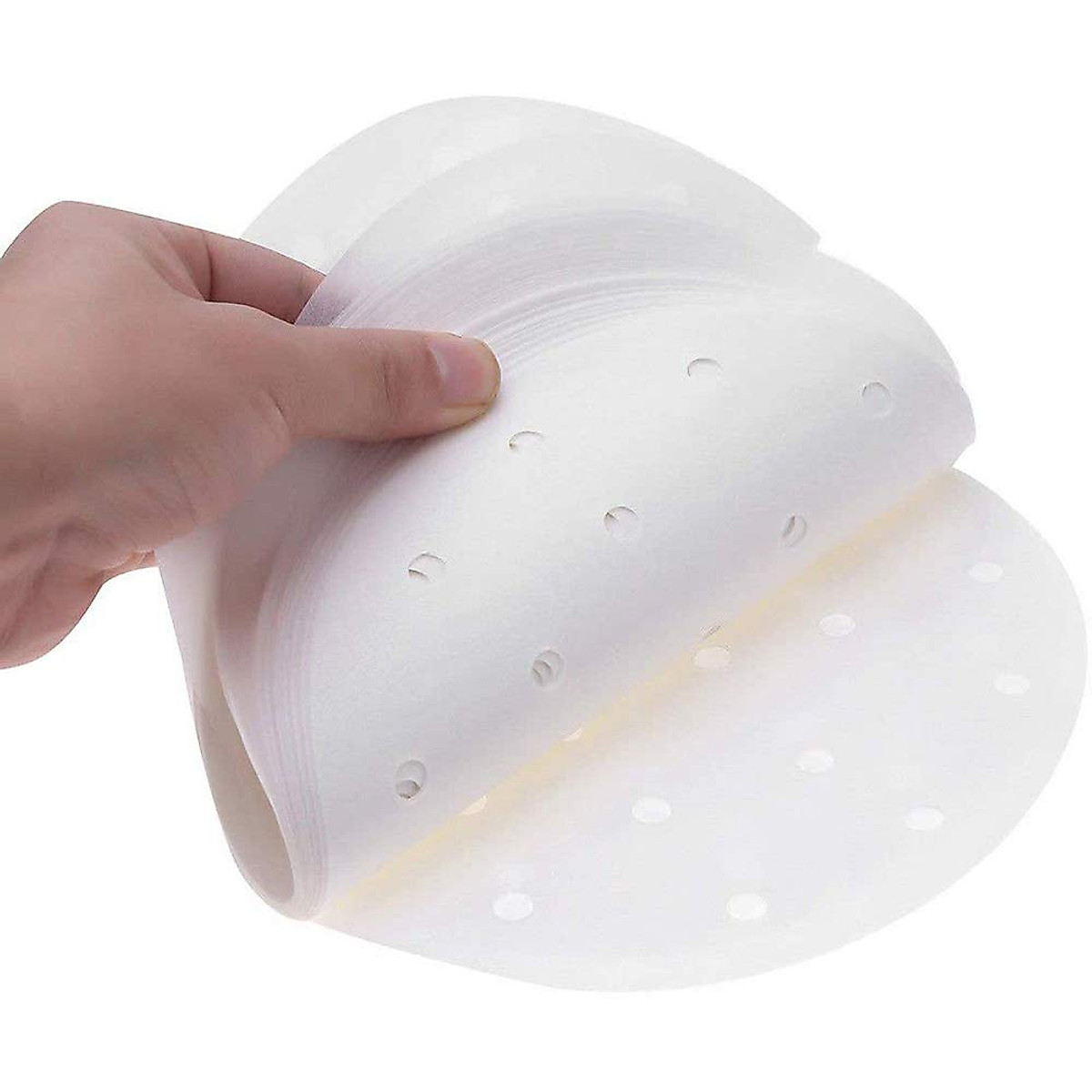 SHUAXI Air Fryer Liners (100+100 Pack) 7 inch and 9 inch Bamboo Steamer Liner,Perforated Parchment Paper Non-stick Basket Mat,Perfect for AirFryers/Steaming/Baking/Cooking.