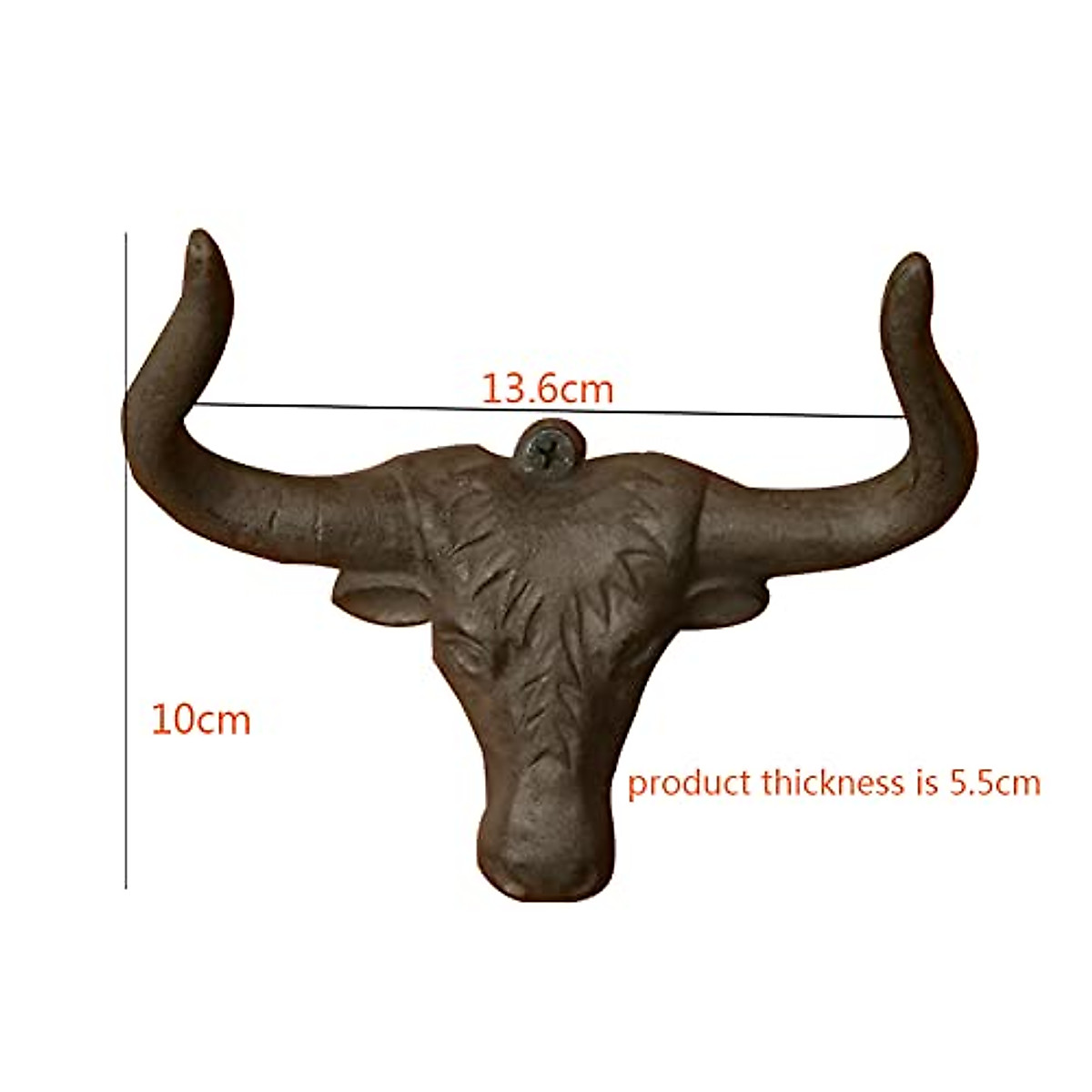 Coat Hooks Wall Mounted，JfwuHap 1 Piece Wall Hangers Iron Hook Bull Head Hook Animal Shaped Coat Hat Hooks Metal Wall Hooks Hangers Wall Hooks , Wall Hooks for Hanging Clothes Backpack Coats