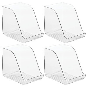 mDesign Compact Plastic Kitchen and Pantry Storage Organizer Bin for Tall Skinny Soda/Pop Cans - Kitchen, Pantry, Refrigerator - 4 Pack - Clear