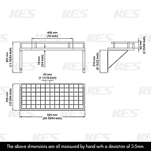 KES Kitchen Pot Pan Rack 24 Inch Hanging Storage Organizer Wall Shelf With Hooks Wall Mounted Matte Black, KUR215S60-BK