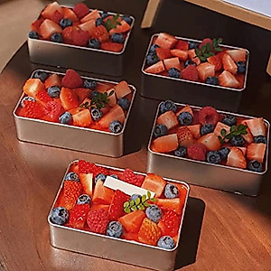 Zerodeko Cake Pans 2pcs Loaf Pan Stainless Steel Baking Bread Pan Toast Molds Empty Gift Boxes Cookie Case Metal Bakeware for Home Kitchen Meatloaf Cake Brownies Oven & Dishwasher Safe Cake Pan