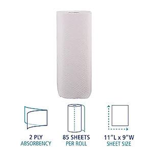 Boardwalk Kitchen Roll Towel, 2-Ply, 11 X 9, White, 85 Sheets/roll, 30 Rolls/Carton