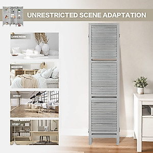 ECOMEX Room Divider with Shelves, 6 Panel Room Dividers and Folding Privacy Screens, Partition Room Divider Temporary Wall, Freestanding Room Divider for Home Office Studio Apartment (White)