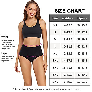 wirarpa Women's Postpartum Underwear High Waisted Ladies Cotton Panties Full Coverage Briefs 5 Pack Black X-Large