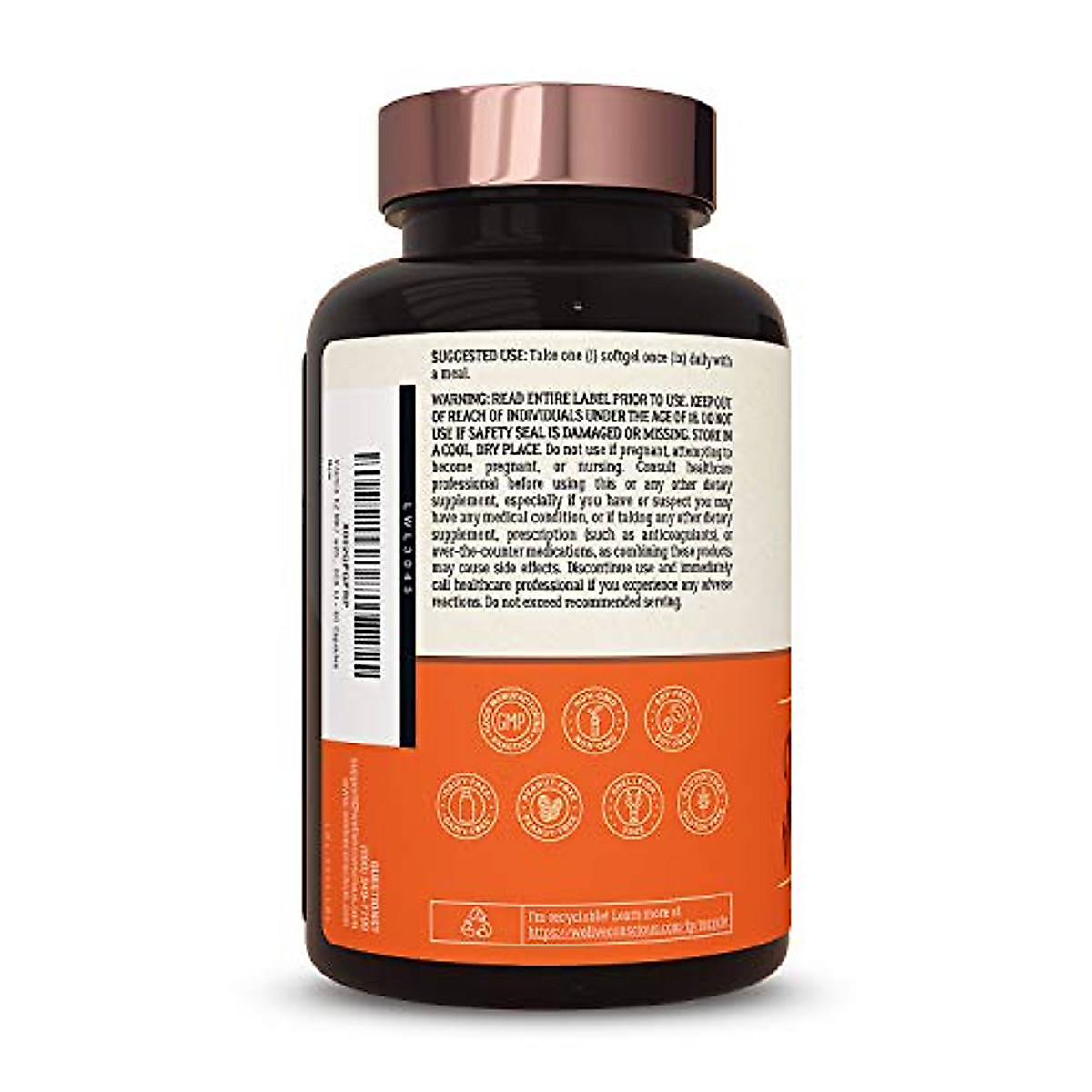 Live Conscious Vitamin K2 MK7 with D3 Supplement by LiveWell | Bone & Heart Health Support - Patented Vitamin K & Vitamin D3 5000 IU - 60 Softgels
