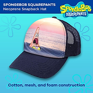 Spongebob Squarepants Trucker Hat, Patrick Star Adjustable Snapback Baseball Cap, Navy Blue, One Size