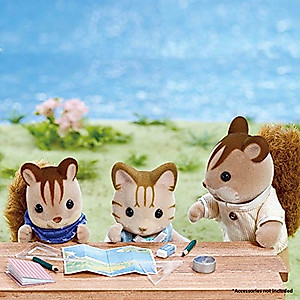 Calico Critters Walnut Squirrel Family - Set of 4 Collectible Doll Figures for Children Ages 3+