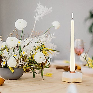 12 Pack Unscented Ivory Taper Candles - 10 Inch Tall Candle Sticks - Dripless Long Burning Candles for Dinner Table, Weddings, Home Decoration, Holidays - 10 Hour Burn Time