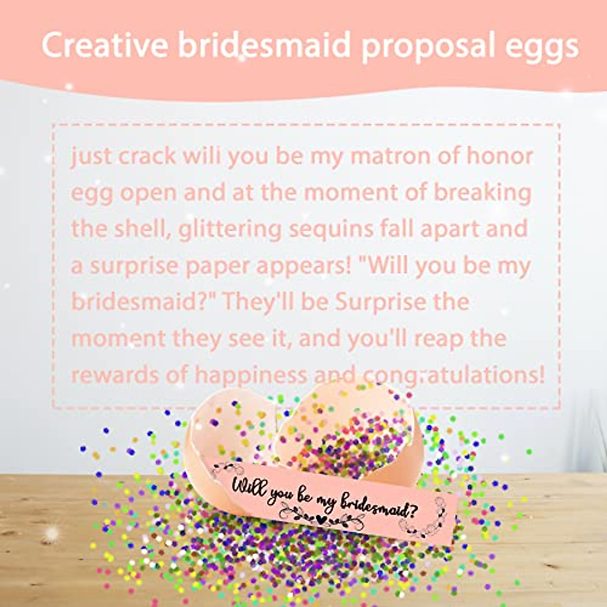 1DFAUL Will You Be My Bridesmaid Card, Bridesmaid Cards Proposal, Will You Be My Matron Of Honor Surprise Egg, Maid Of Honor Gifts from The Bride, Bridesmaid Cards Gifts for Best Friend, Sister