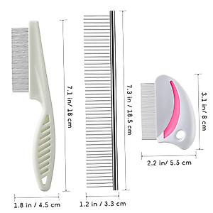 Mipcase 12 Pcs Pet Grooming Comb Set Cat Grooming Combs Angel Eyes for Dogs Indoor Cat Comb Cat Dematting Tools Dog Tear Stain Remover Pet Cat Pet Groom Tool Dog Eye Wipes Stainless Steel