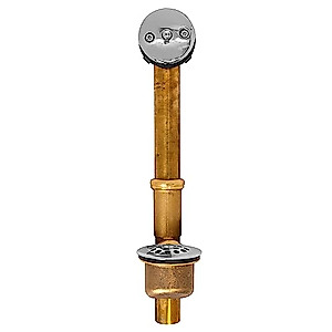 Westbrass D323-26 14-Inch 20 Gauge Brass Trip Lever Bath Waste and Overflow with Grid