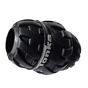 Tonka Tri-Stack Tread Feeder Dog Toy, Lightweight, Durable and Water Resistant, 4 Inches, for Medium/Large Breeds, Single Unit, Black