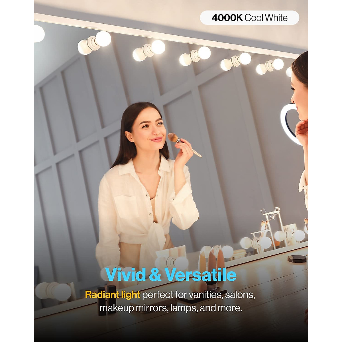 Sunco 10 Pack Vanity Globe Light Bulbs G25 LED for Indoor Living Area, CRI92 4000K Cool White, Dimmable 450 Lumens,6W, E26 Base, Round Frosted Classic Ambient Decorative Bulb - UL