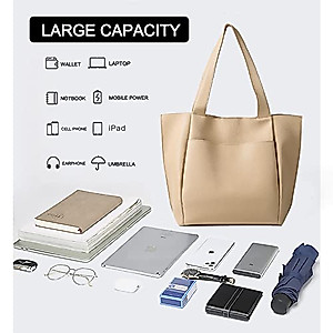 VODIU Womens PU Leather Tote Bag for Women Handbags Top Handle Bags Purses Large Capacity Shoulder Bag