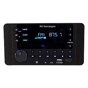 Car Stereo with Bluetooth,IRV Technology iRV63 Independent Zone 3 Wireless RV Radio,Supports HDMI ARC,APP,Digital Surround Sound,A&FM,DVD,MP4,CEC,NFC,Clock,3 Zones Wall Mount Car Audio Receiver