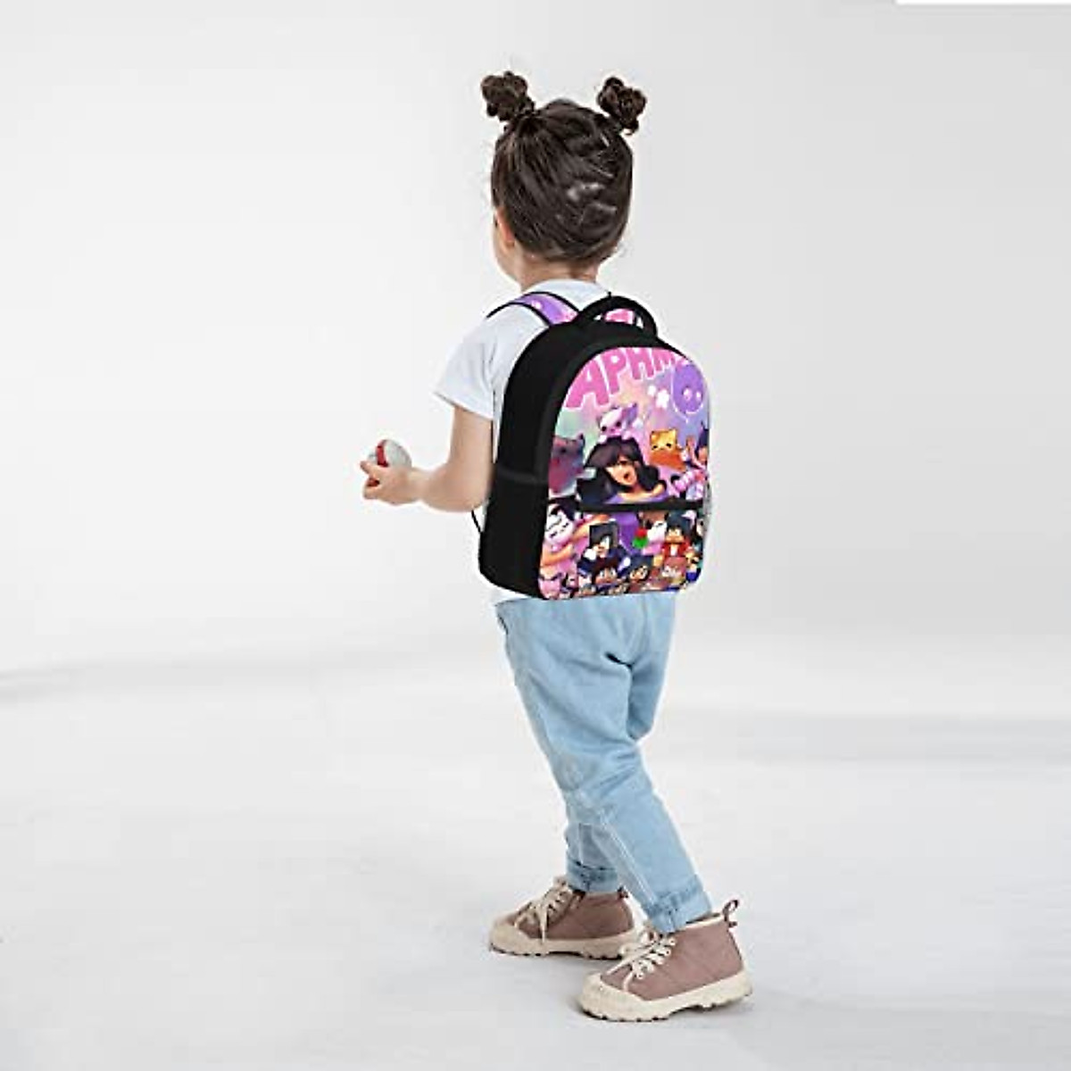 YAOJIAADM Anime Backpack Schoolbag 3D Printed Large Capacity Waterproof Nylon Backpack Adjustable Shoulder Strap Suitable for Travel Picnic Black