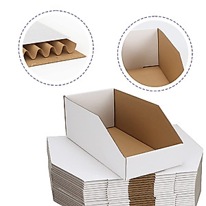 EXYGLO Garage Storage Bins, Pack of 35 Cardboard Shelf Organizer Bins 12x6x4.5inch Pantry Bins for Parts, Snacks, Bottles, Cans