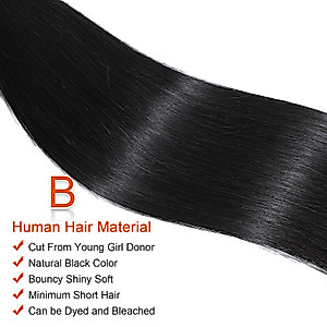 cuckoo 16/18/20inch 3 Bundles Human Hair, 100% Human Hair Bundles, Straight Brazilian Human Hair Bundles, 100% Unprocessed Virgin Brazilian Human Hair Bundles, Natural Black Color Bundles Human Hair