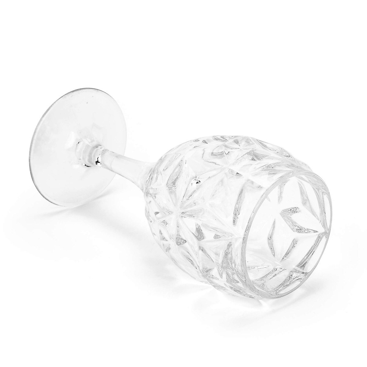 mcyiqihai 14-ounce Diamond Acrylic Wine Glasses-Plastic Stem Wine Glasses,All Purpose,set of 6Clear,BPA Free