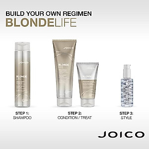 Joico Blonde Life Brilliant Glow Brightening Oil | For Blonde Hair | Tame Frizz | Boost Shine & Brilliance | Add Softness & Smoothness | With Monoi & Tamanu Oil | 3.4 Fl Oz