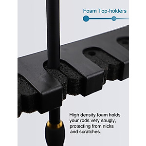 Ducurt Fishing Rod Holders Vertical Rod Rack, Fishing Pole Holders for Garage, Wall, Ceiling Rod Stand, Black