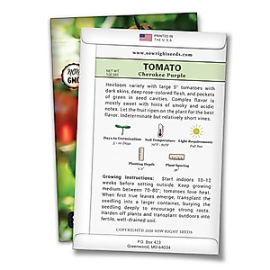 Sow Right Seeds - Classic Tomato Seed Collection for Planting - Cherokee Purple, White Cherry, Large Red Cherry, Marglobe, and Roma Tomatoes - Non-GMO Heirloom Varieties Plant a Home Vegetable Garden