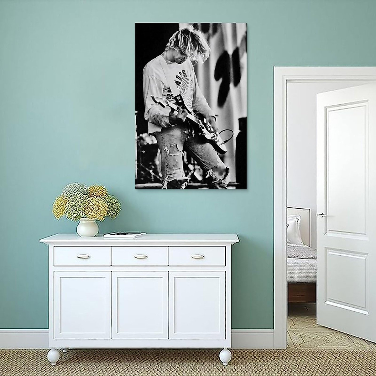 ROCK Singer Poster Kurt Poster Cobain Poster Poster Art Decor Painting Aesthetic Wall Art Canvas for Bedroom Decor 12x18inch(30x45cm) Unframe-style