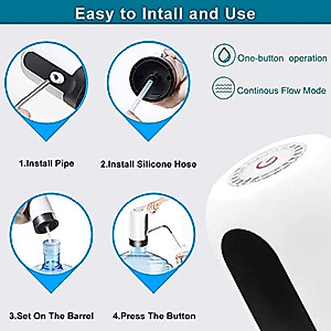 5 Gallon Water Dispenser-Electric Drinking Water Pump Portable Water Dispenser USB Charging Water Bottle Pump for 5 Gallon Bottle -Hushtong