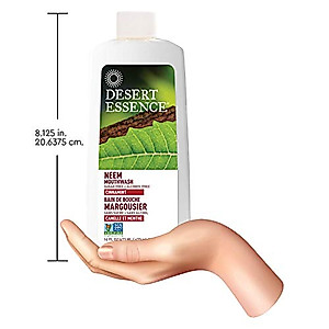 Desert Essence Natural Neem Mouthwash - Cinnamint Flavor - 16 Fl Ounce - Pack of 2 - Reduce Plaque Buildup - Tea Tree Oil - Neem Leaf Extract - Peppermint - Complete Oral Care - Refreshes Breath