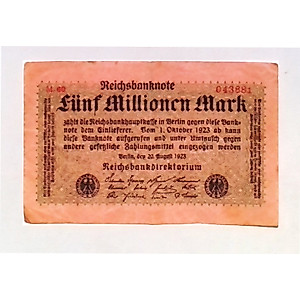 1923 Germany Hyper Inflation Full set of Authentic notes 1 to 100 Million Mark Banknotes (Build Your Own Collection)